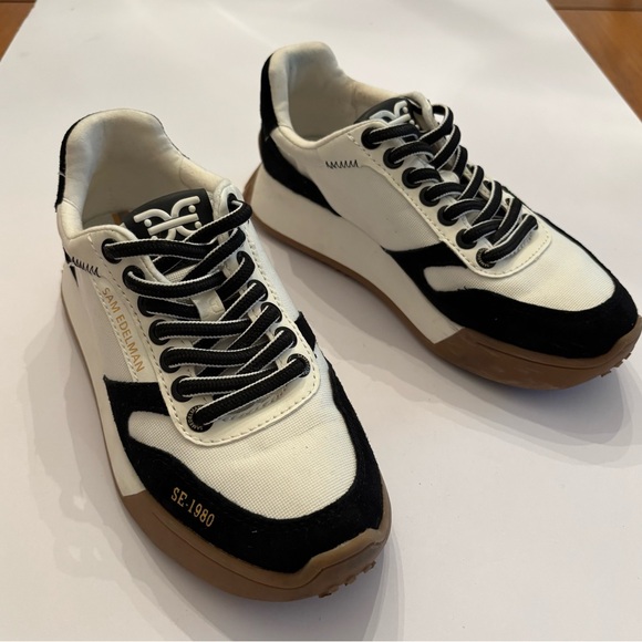 Sam Edelman | Shoes | Sam Edelman Layla Black And White Suede Nylon ...